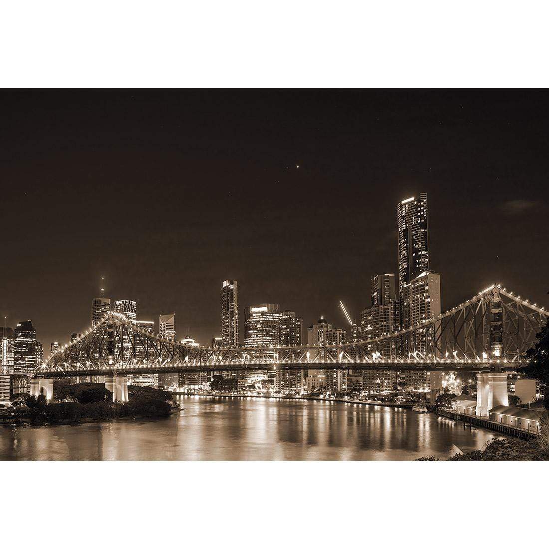 Story Bridge Alight Brisbane, Sepia Wall Art | The Canvas Art Factory ...